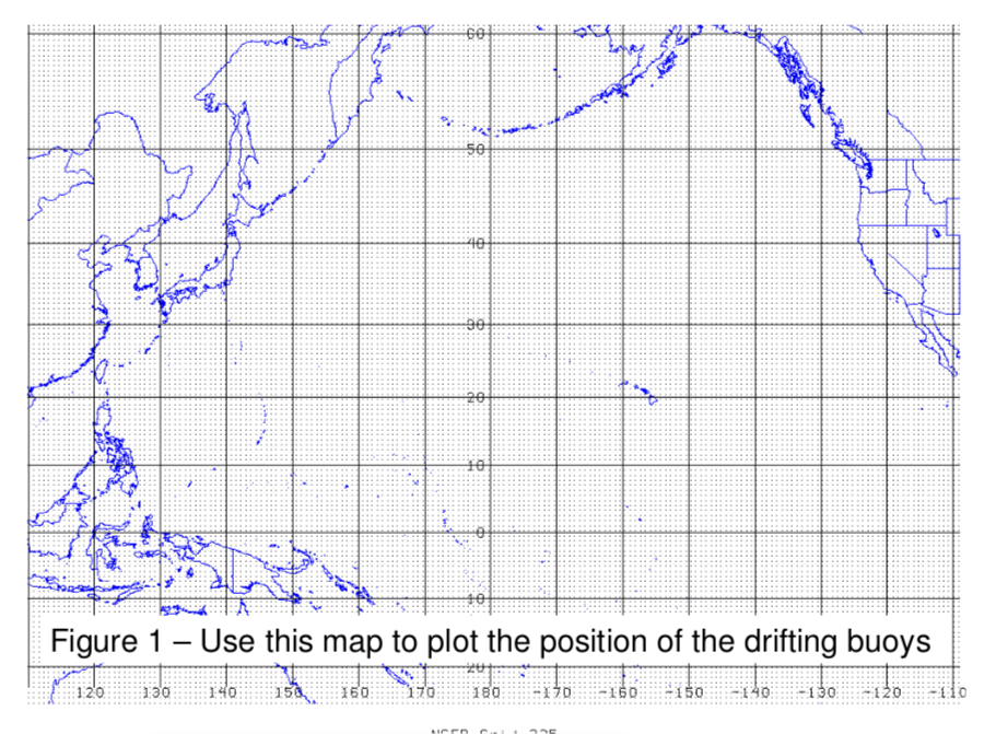 Solved 4. Plot the North Pacific buoy data (Track 1 through | Chegg.com