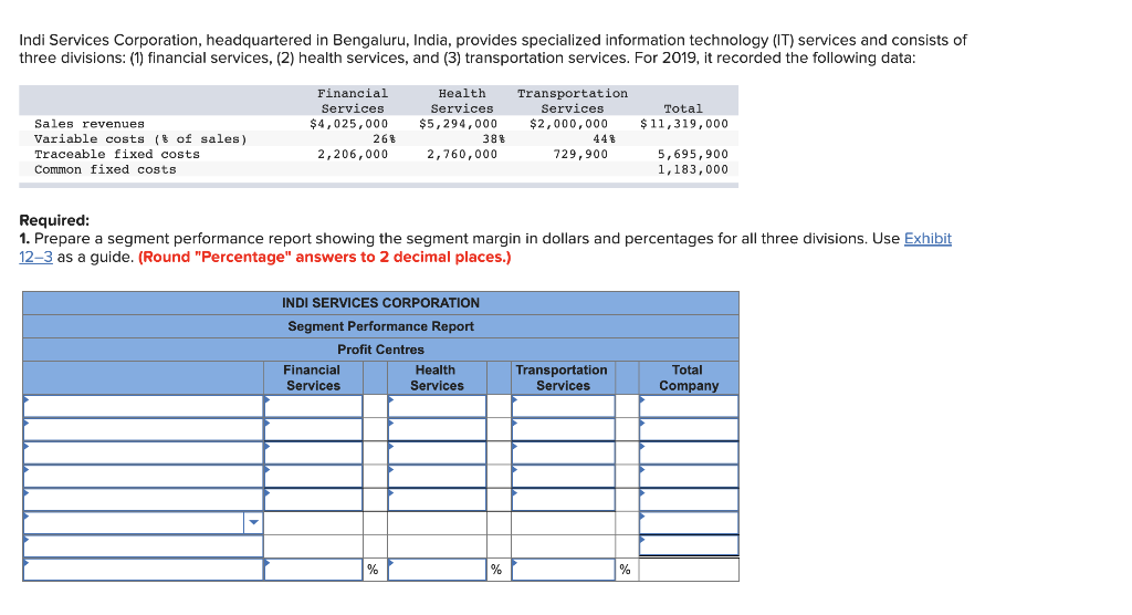 Solved Indi Services Corporation, headquartered in | Chegg.com