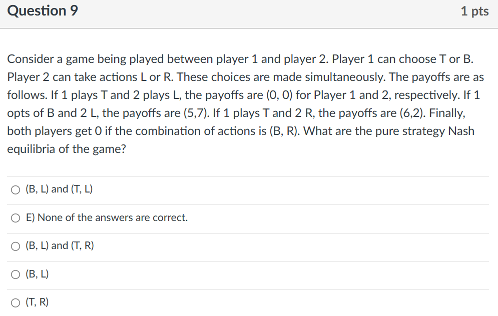 Solved Consider a game being played between player 1 and | Chegg.com