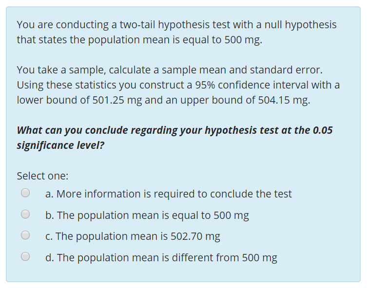 Solved You Are Conducting A Two Tail Hypothesis Test With A 5862