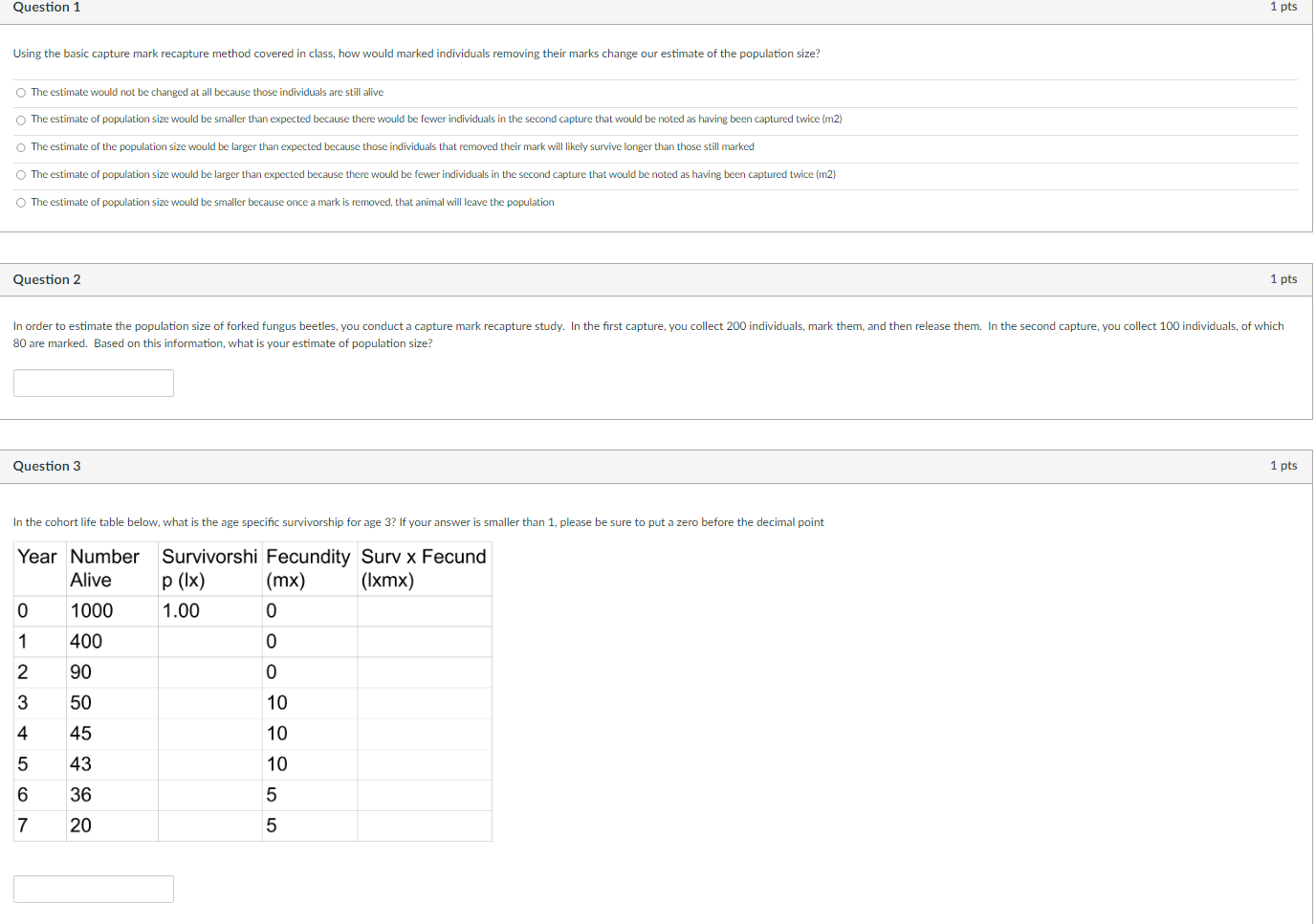 Solved Using The Basic Capture Mark Recapture Method Covered