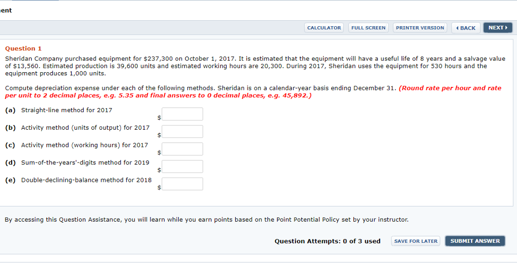 Solved ent CALCULATOR FULL SCREEN PRINTER VERSION BACK NEXT | Chegg.com