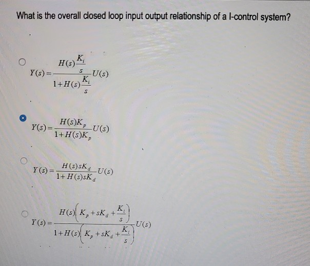 Solved What Is The Overall Closed Loop Input Output 