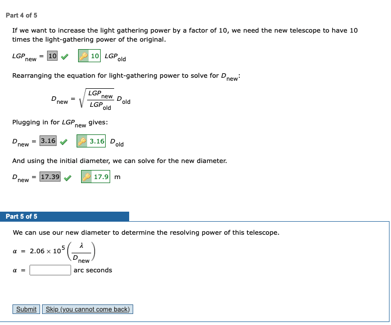 We can use our new diameter to determine the | Chegg.com
