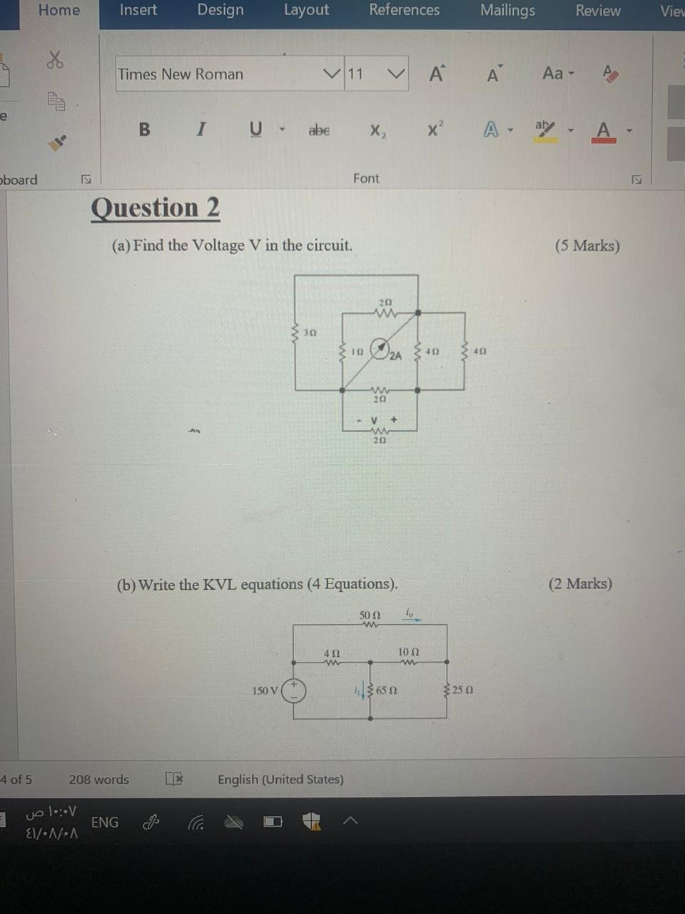 Solved Home Insert Design Layout References Mailings Review | Chegg.com