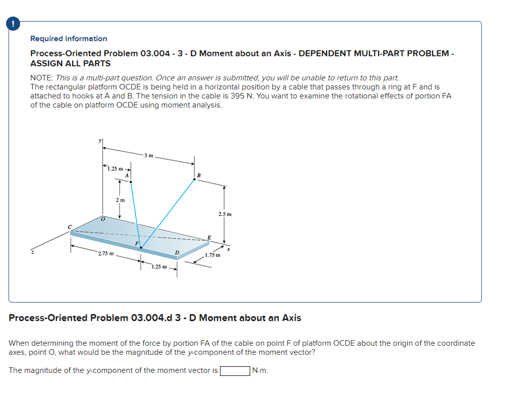 Solved Process-Oriented Problem 03.004 - 3 - D Moment about | Chegg.com
