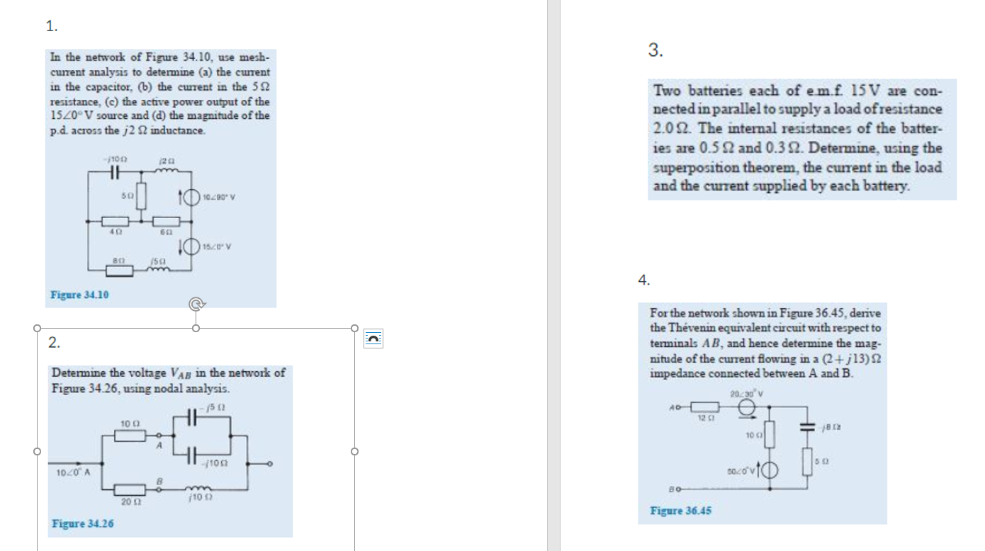 Solved 1. 3. In the network of Figure 34.10, use mesh- | Chegg.com