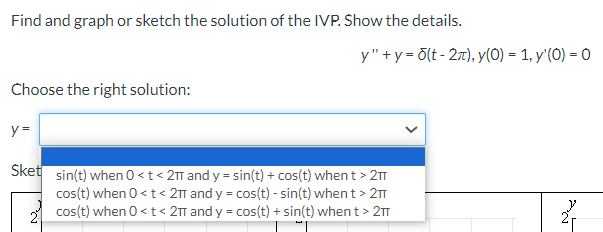 Solved Find and graph or sketch the solution of the IVP. | Chegg.com