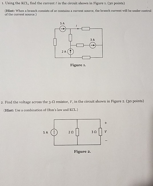 Solved 1. Using the KCL, find the current / in the circuit | Chegg.com