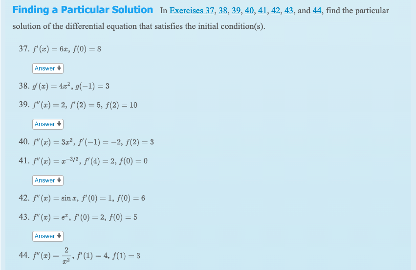 Solved Finding a Particular Solution In Exercises 37, 38, | Chegg.com