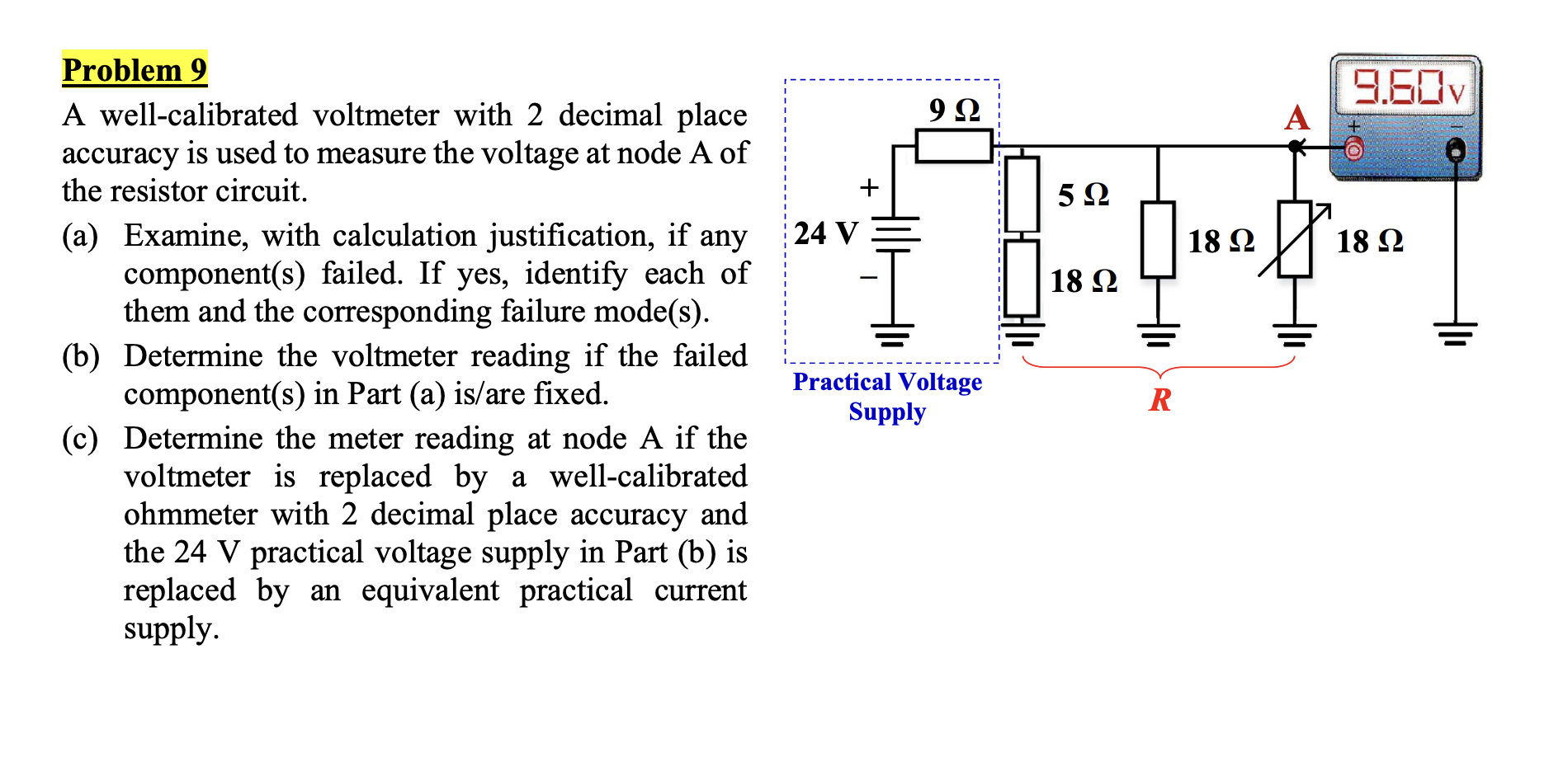 Solved Problem 9A well-calibrated voltmeter with 2 ﻿decimal | Chegg.com