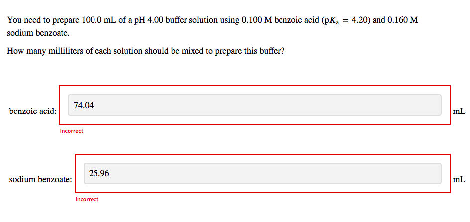 Solved You need to prepare 100.0 mL of a pH4.00 buffer | Chegg.com