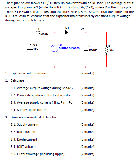 Solved The figure below shows a DC/DC step-up converter with | Chegg.com
