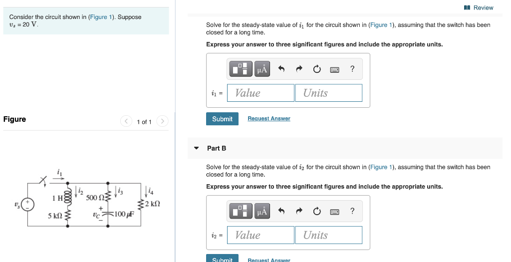 Solved Review Consider the circuit shown (Figure 1). Suppose | Chegg.com