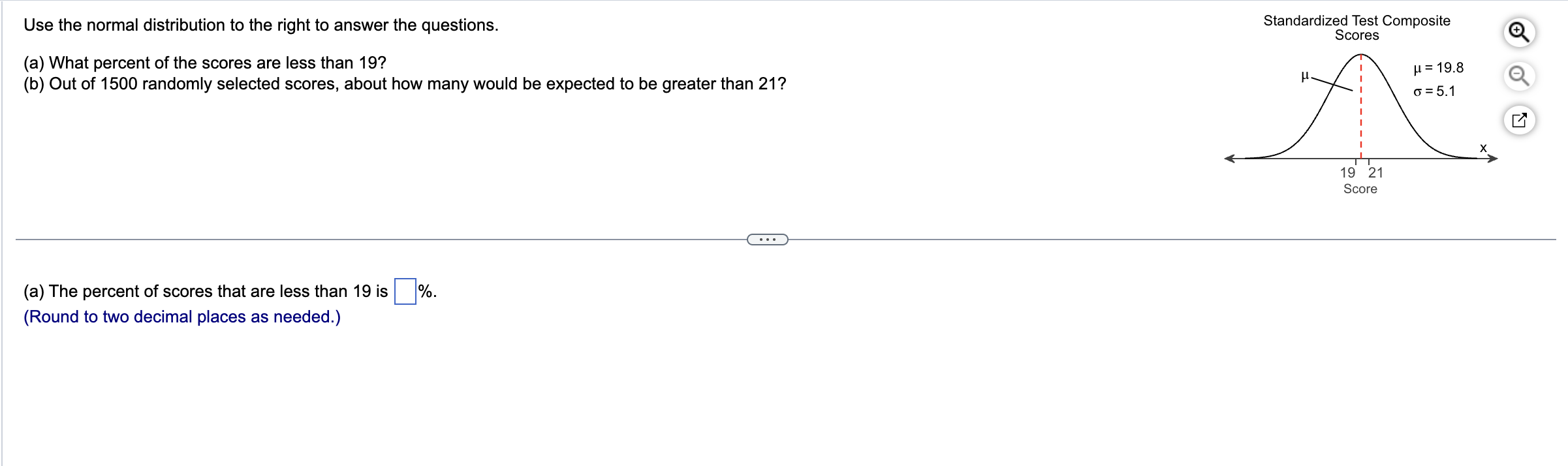 Solved Use the normal distribution to the right to answer | Chegg.com