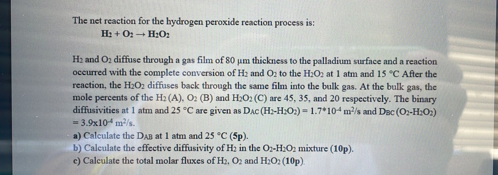 The net reaction for the hydrogen peroxide reaction | Chegg.com