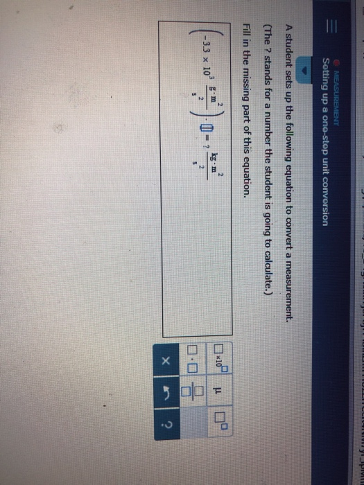 Solved Setting up a one-step unit conversion A student sets | Chegg.com