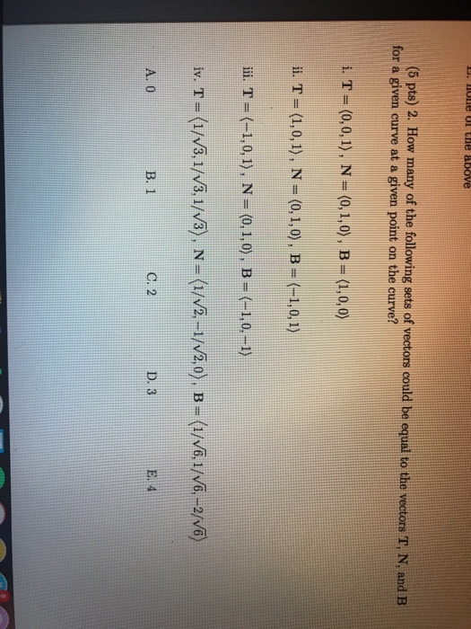 Solved 6 Pts 2 How Many Of The Following Sets Of Vectors