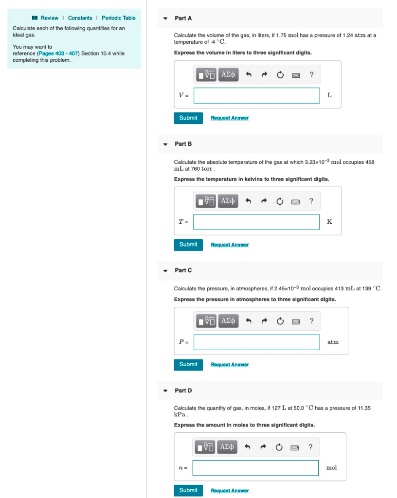 Solved Constants Periodic Table Review Part A Calculate each | Chegg.com
