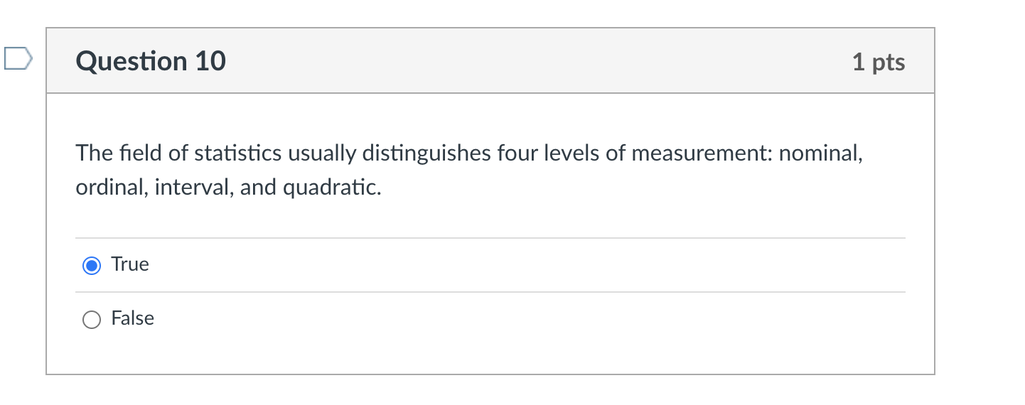 Solved The field of statistics usually distinguishes four | Chegg.com