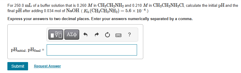 Solved For 250.0 mL of a buffer solution that is 0.260M in | Chegg.com