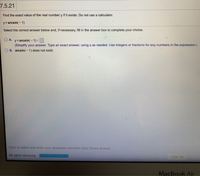 Solved 7.5.21 Find the exact value of the real number y if | Chegg.com