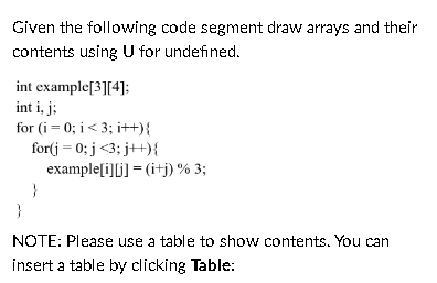 Solved Given the following code segment draw arrays and | Chegg.com