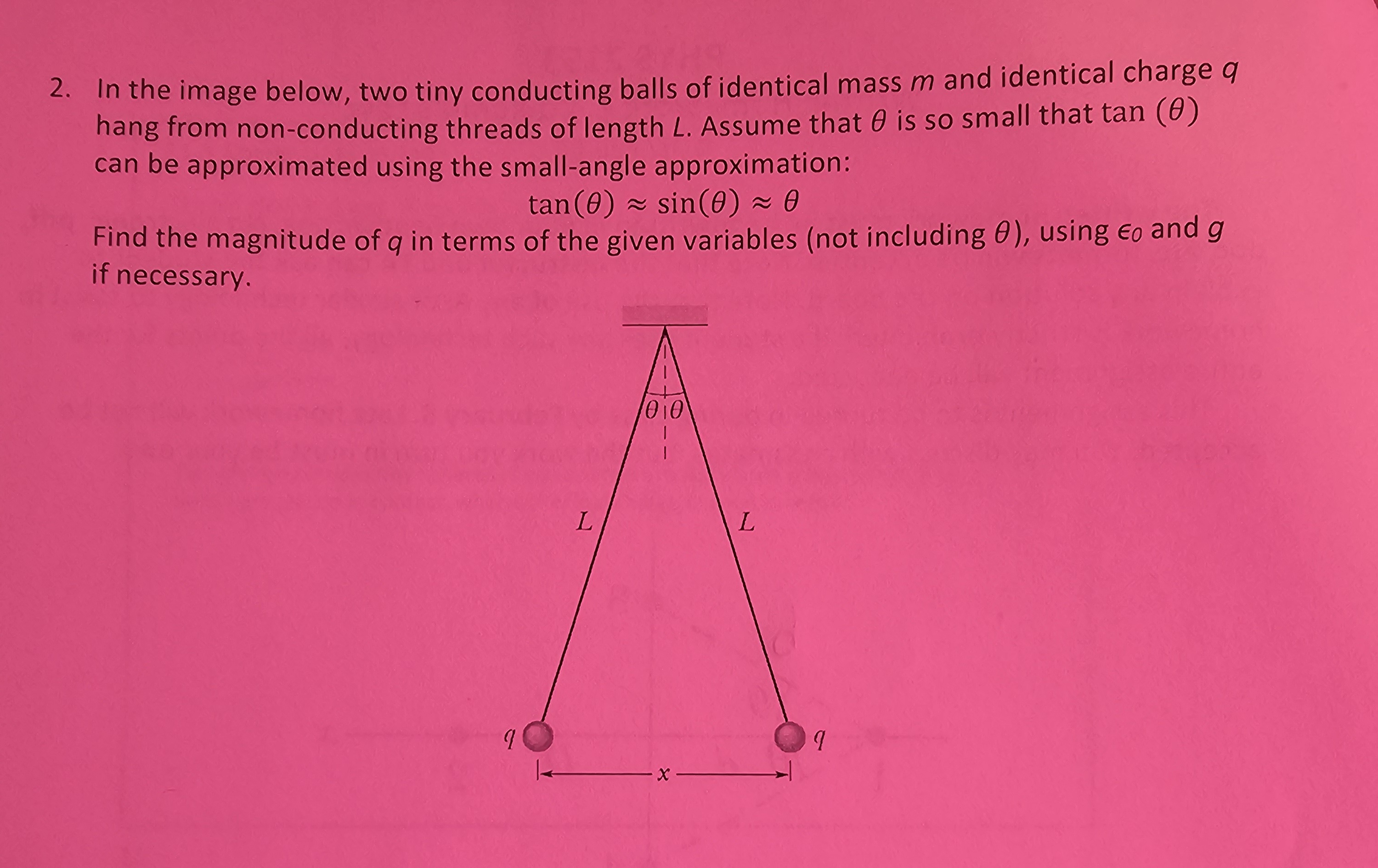 Solved In the image below, two tiny conducting balls of | Chegg.com