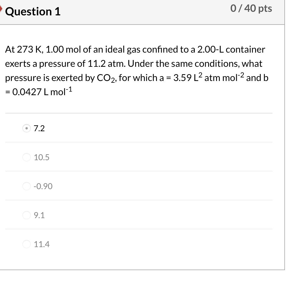 Solved At 273 K, 1.00 mol of an ideal gas confined to a | Chegg.com