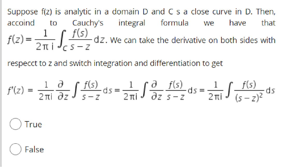 Solved to we Suppose f(z) is analytic in a domain D and Cs a | Chegg.com