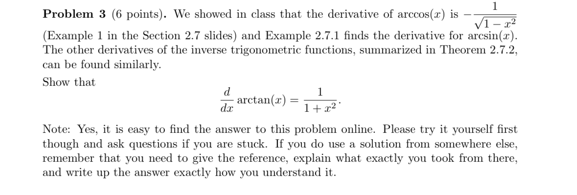 Solved Problem 3 (6 points). We showed in class that the | Chegg.com