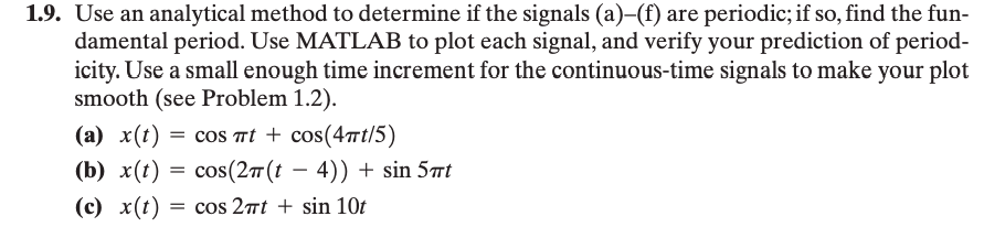 Solved 1.9. Use an analytical method to determine if the | Chegg.com