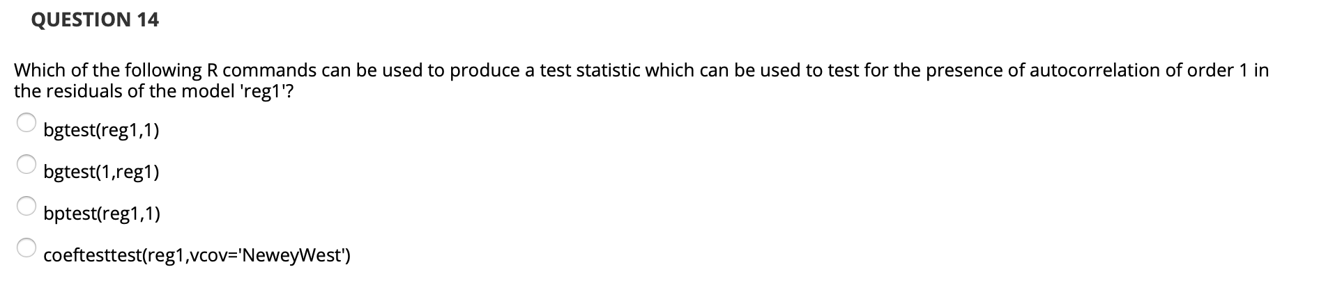 Solved QUESTION 14 Which of the following R commands can be | Chegg.com