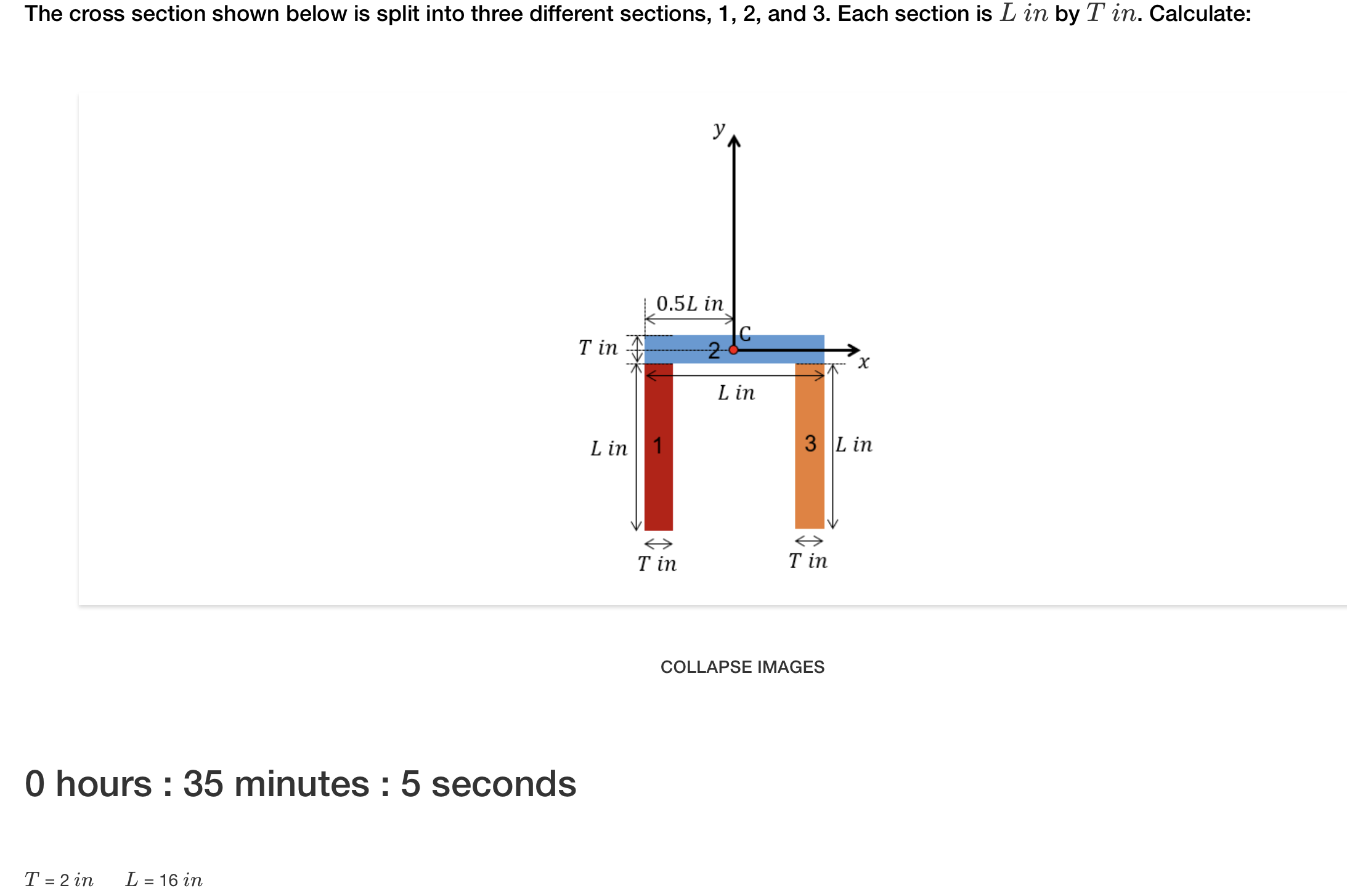 Solved The cross section shown below is split into three | Chegg.com
