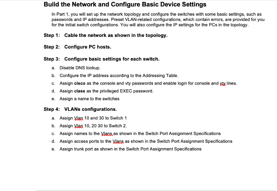 Solved Required Resources - 2 Switches (Cisco 2960) - 3 PCs | Chegg.com