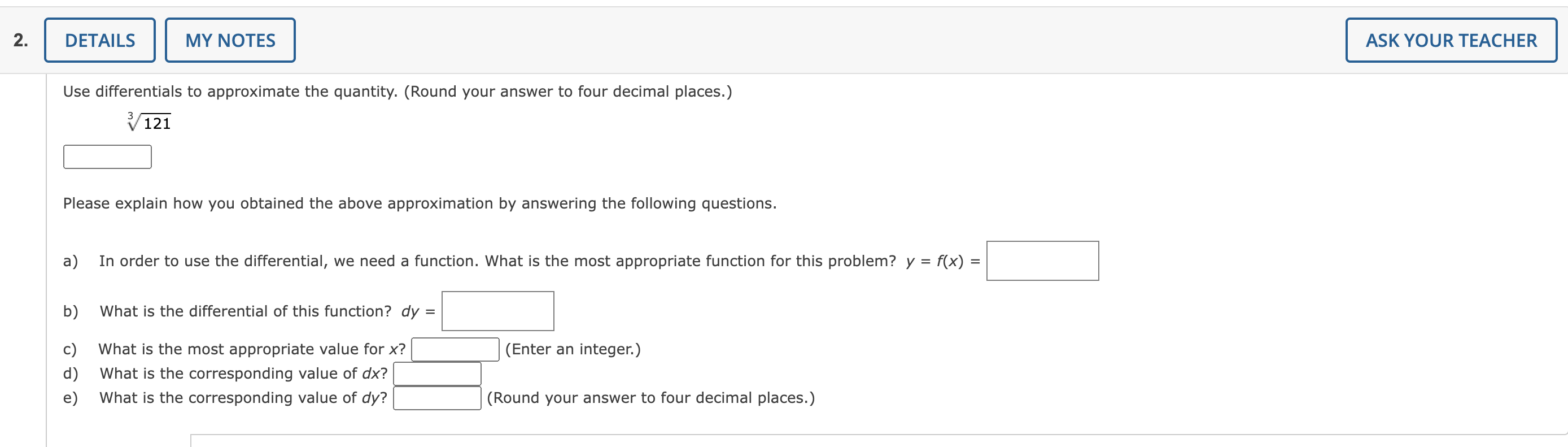 Solved please answer this asapUse differentials to | Chegg.com