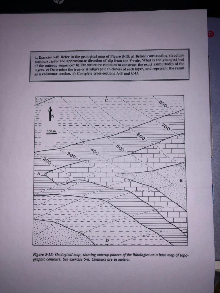 Exercise 5-8: Refer to the geological map of Figure | Chegg.com