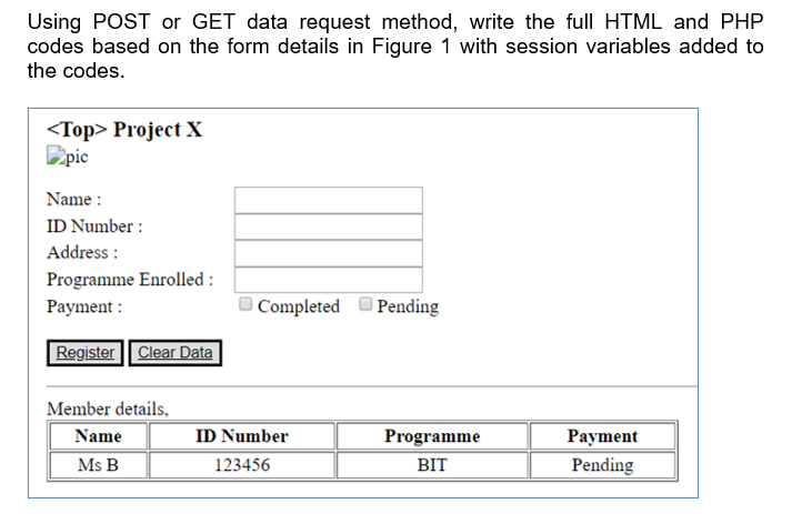 Solved Using POST or GET data request method, write the full | Chegg.com
