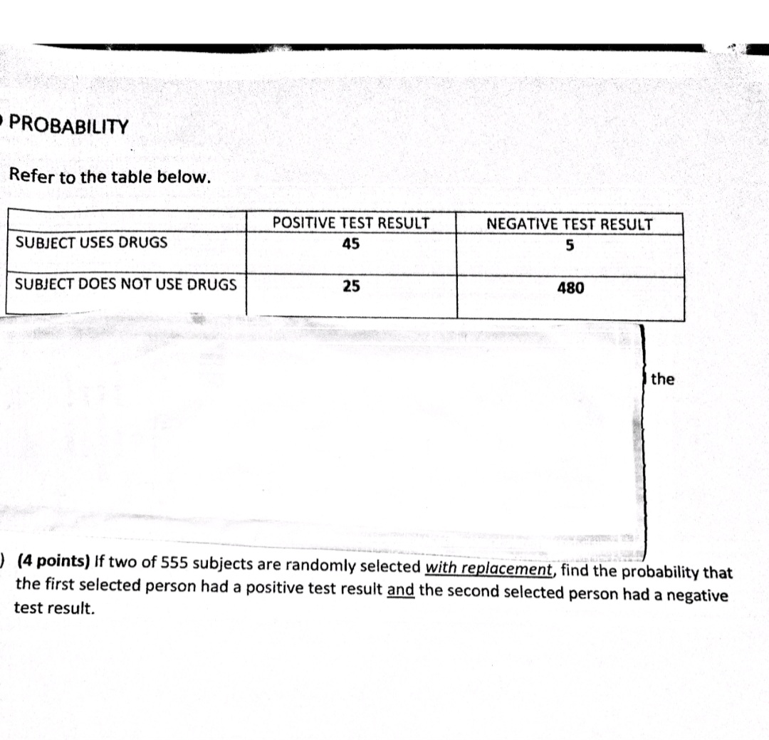 Solved If two of 555 ﻿subjects are randomly selected with | Chegg.com