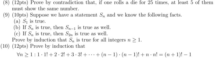 Solved 8) Prove by contradiction that, if one rolls a die | Chegg.com