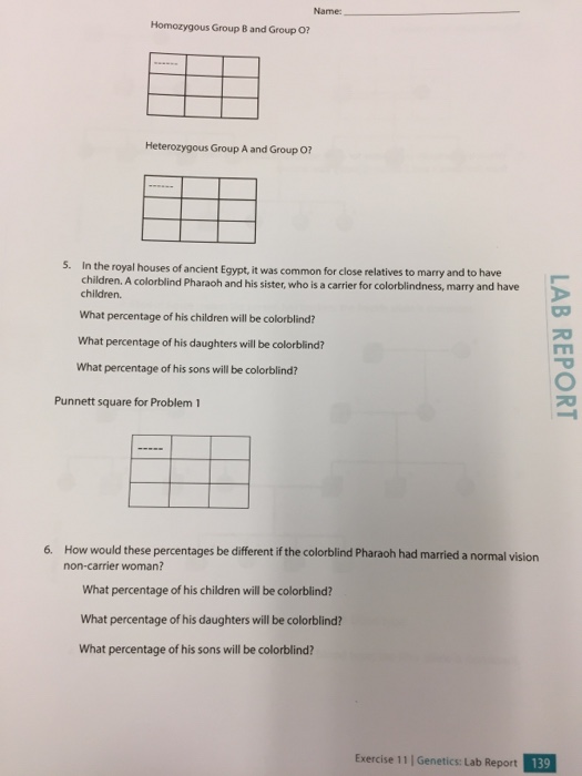 Solved EXERCISE 11: LAB REPORT Genetics Name Date: 1. In | Chegg.com