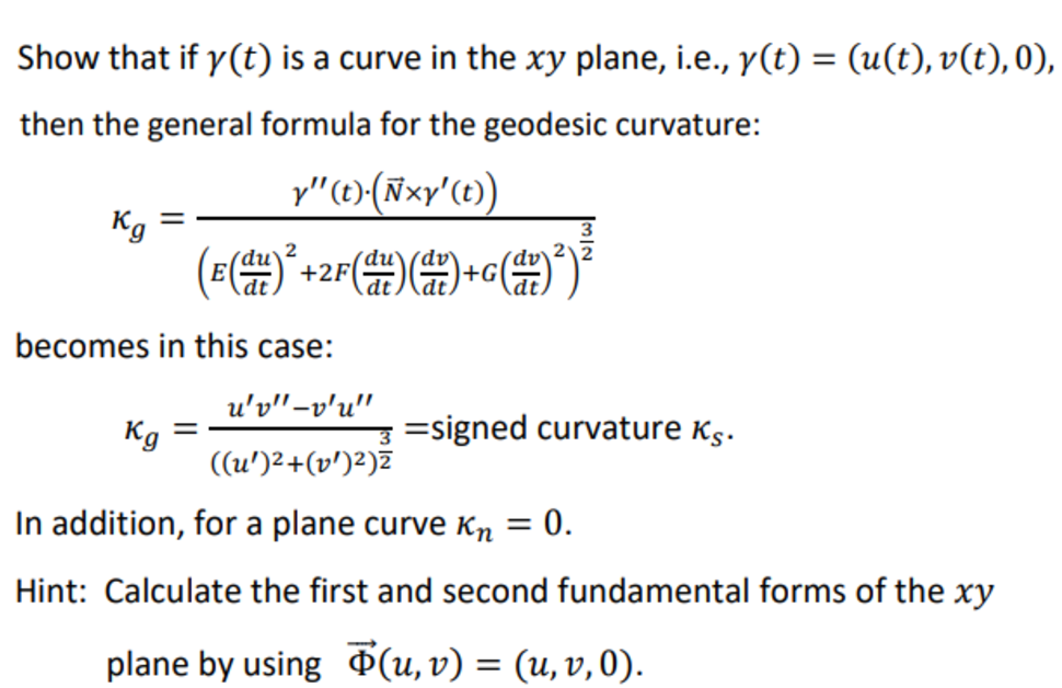 Solved How does the 2nd ﻿fundamental form become zero and | Chegg.com