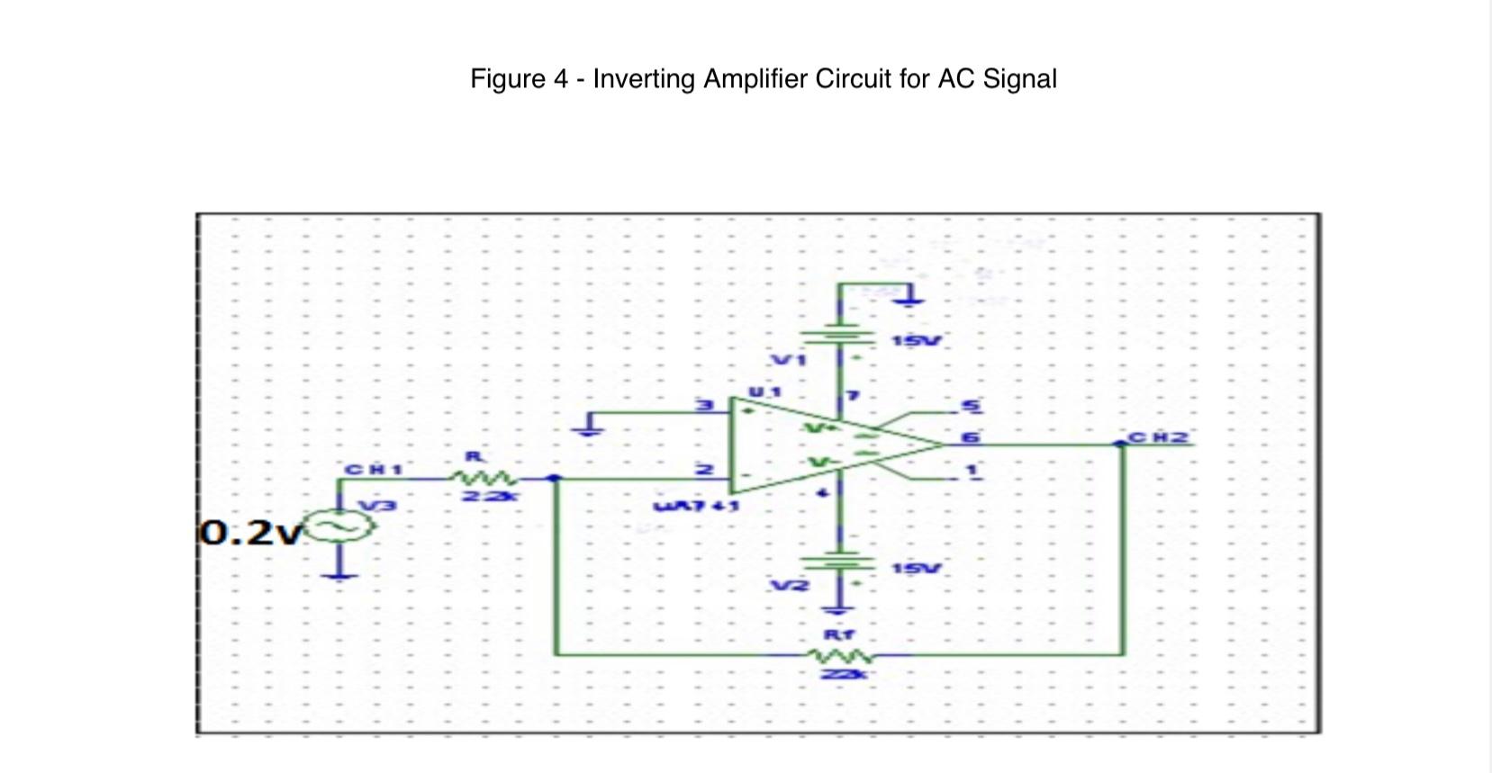 Solved Figure 4 - Inverting Amplifier Circuit for AC Signal | Chegg.com