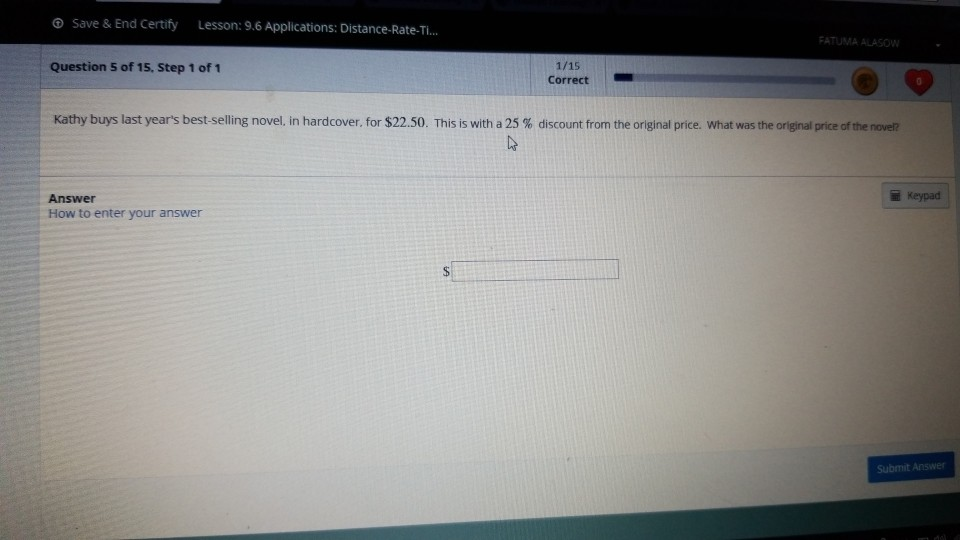 Solved Save & End Certify Lesson: 9.6 Applications: | Chegg.com