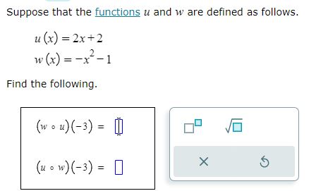 Suppose that the functions u and w are defined as | Chegg.com