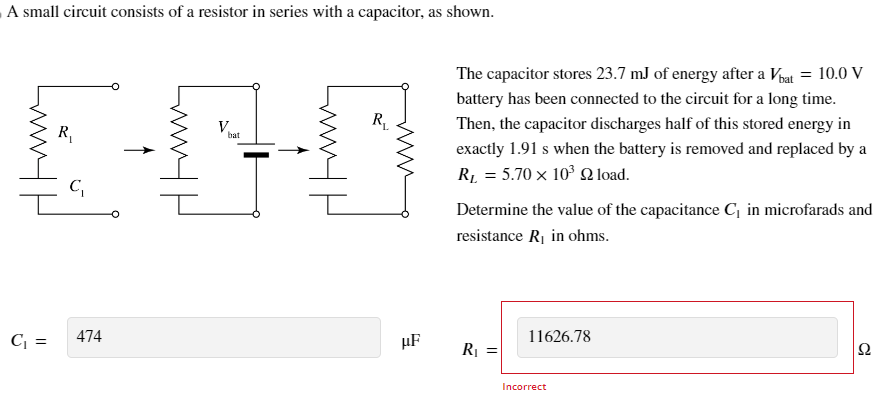 Solved The capacitor stores 23.7 mJ23.7 mJ of energy after a | Chegg.com