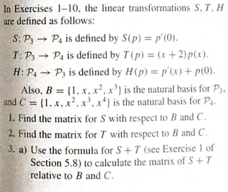 In Exercises 1-10, ﻿the linear transformations | Chegg.com