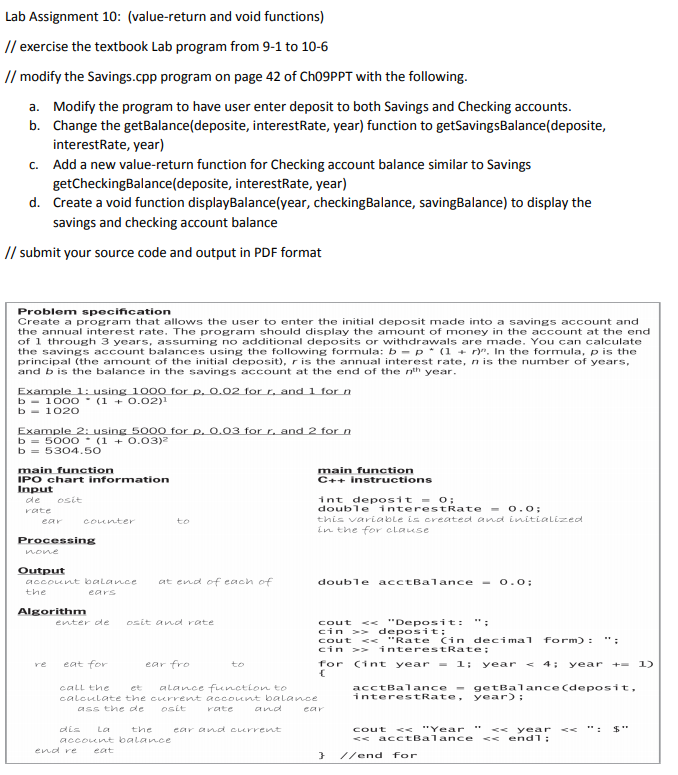 Solved Lab Assignment 10 Value Return And Void Functions 8493