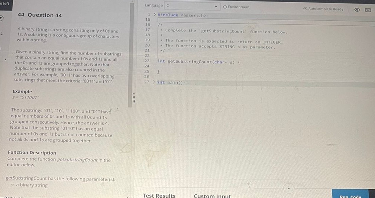 Solved Question 44A binary string is a string consisting | Chegg.com