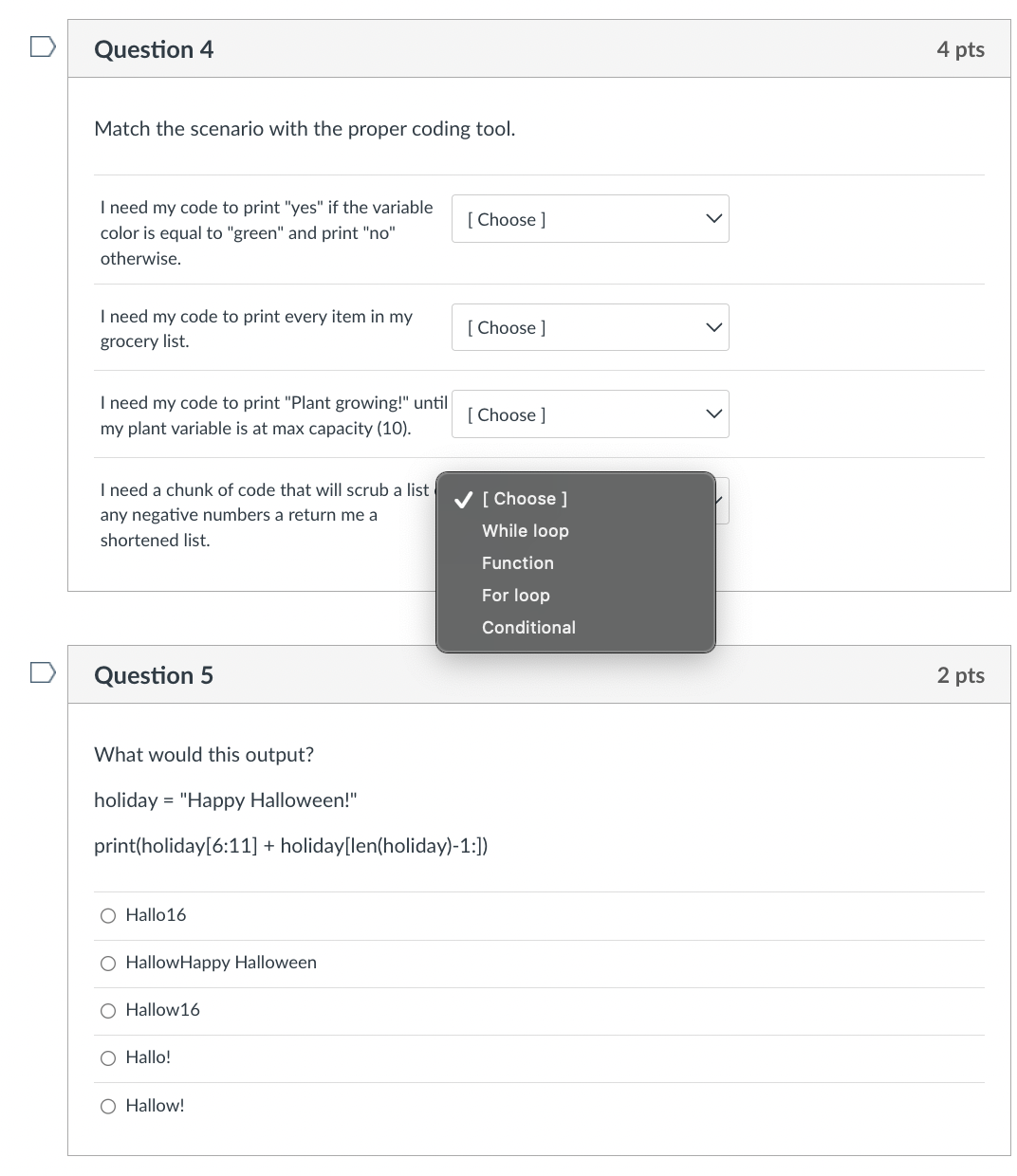Solved Match the scenario with the proper coding tool. I | Chegg.com